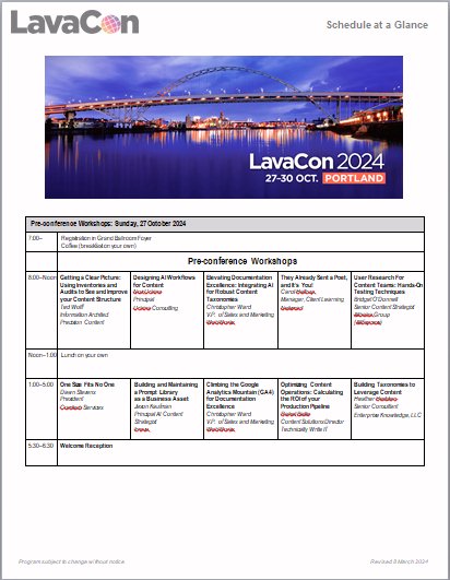 2024 Conference Program - The LavaCon Content Strategy Conference
